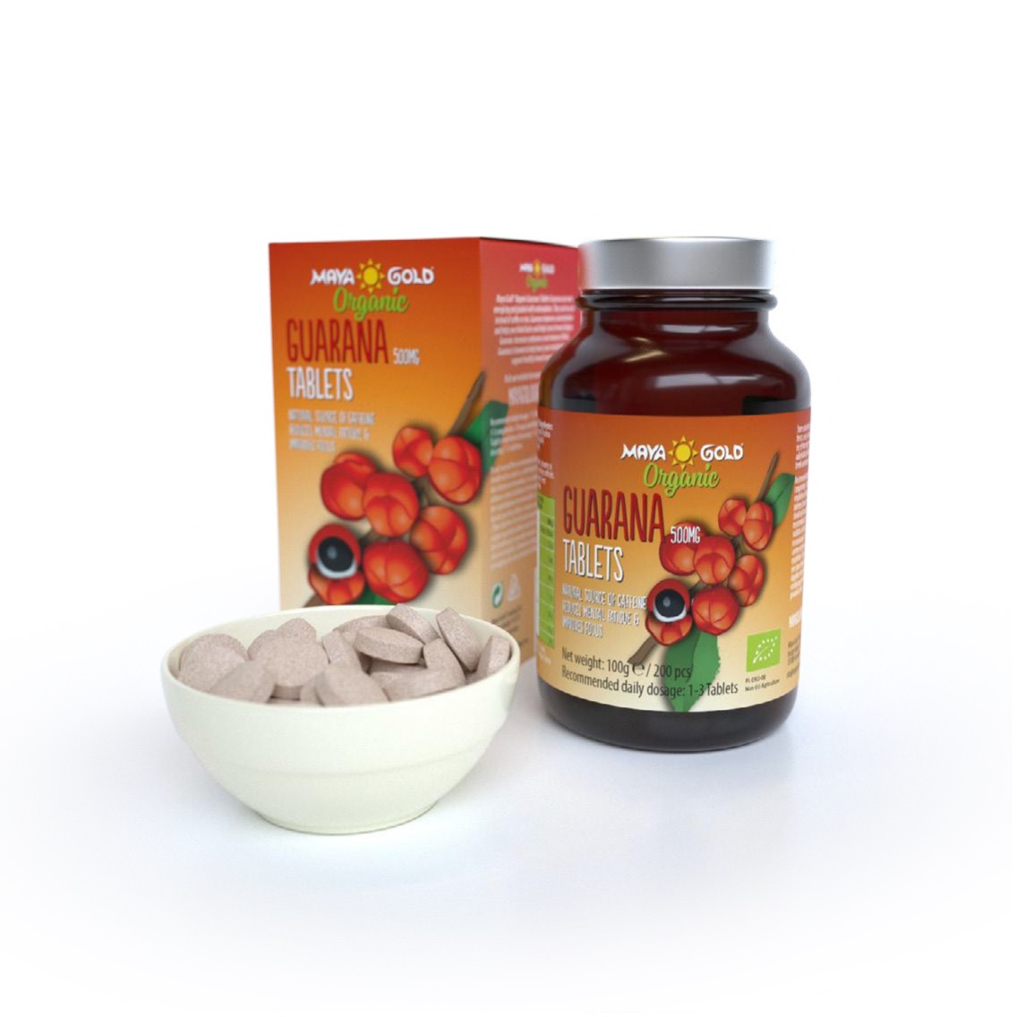 Organic Guarana Tablets 200 tabl. - Scandinavian Green Trade - Vägen ...